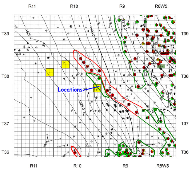 Strachan Cardium Prospect Map
